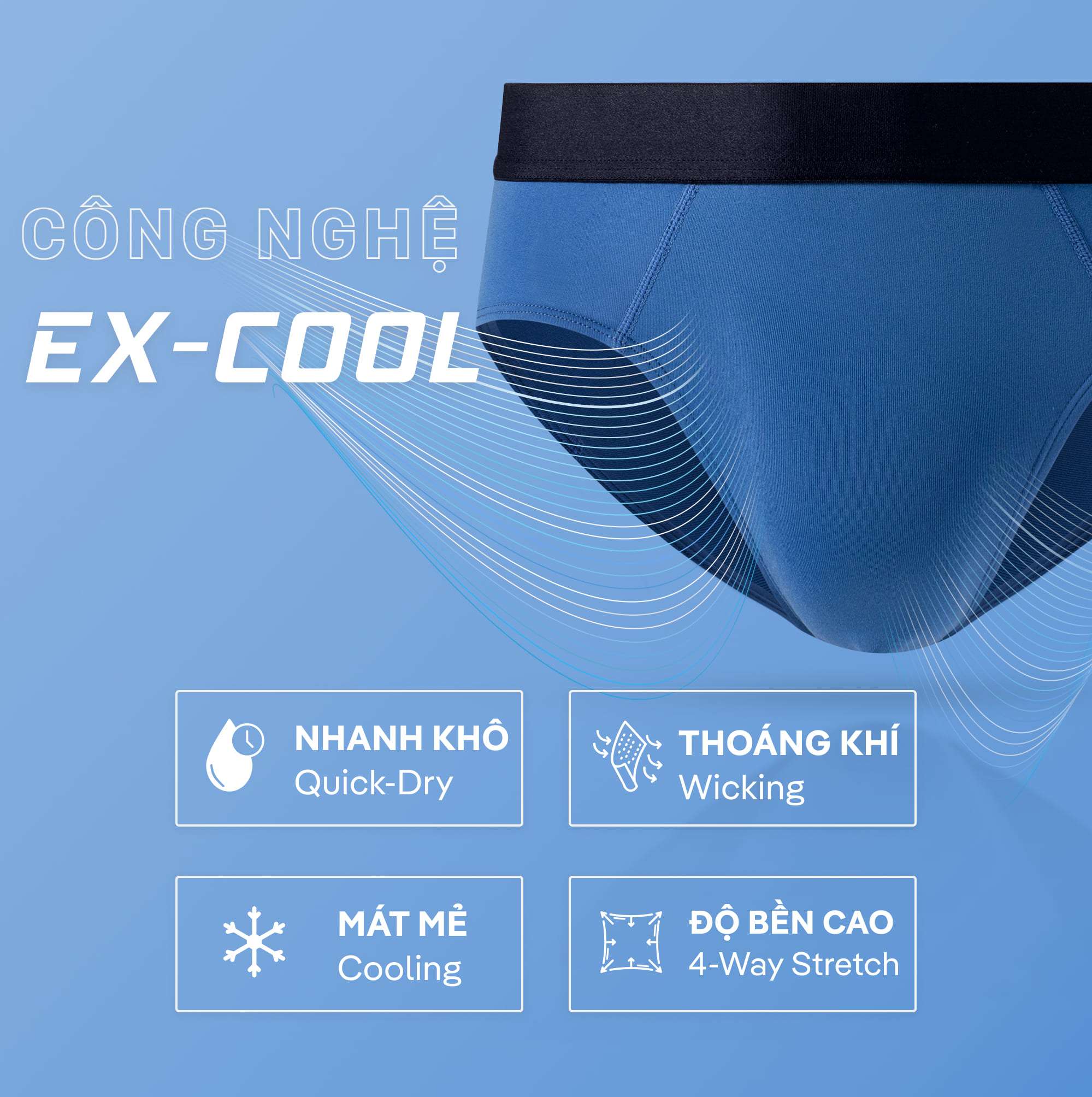 Combo 03 Quần Lót Nam Brief Boxer Excool Function Đẹp, Phong Cách - Coolmate